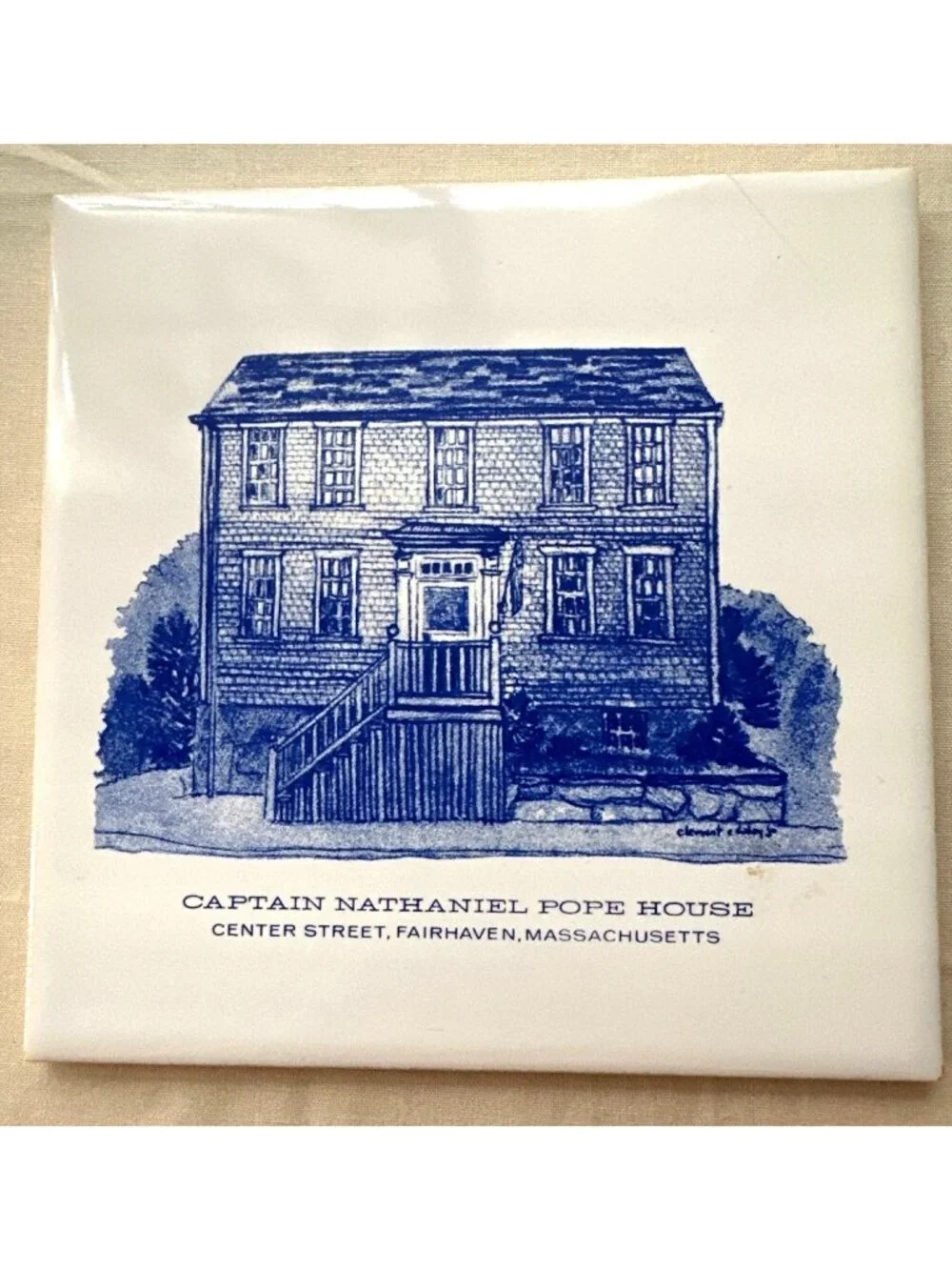 Trivet Tile | Accents | Vintage Blue Tile Trivet Fairhaven ...
